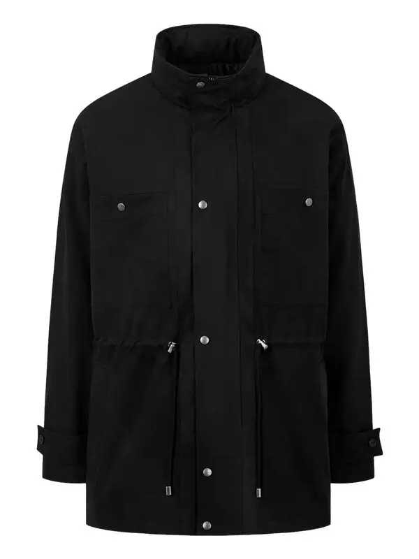 STUDIO TOMBOY Detachable-hood Drawstring Jacket - Black