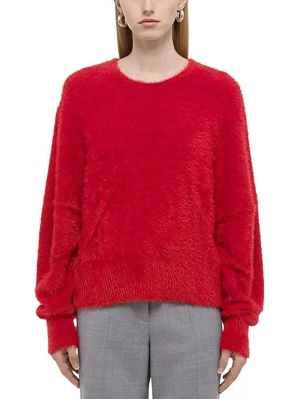 Helmut Lang Apex Eyelash Oversized Sweater - Red