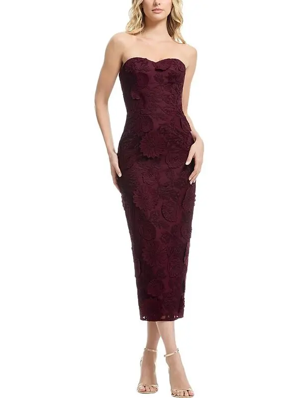 Dress The Population Shailene Sequin Sweetheart Dress - Dark Cherry