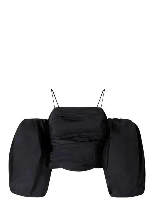 Pinko Balloon-sleeve Draped Top - Black