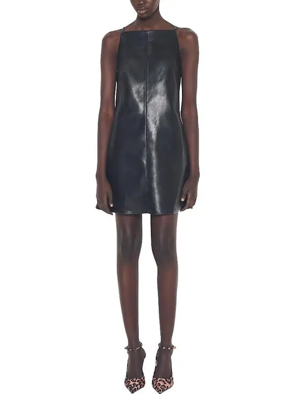 AS By DF Faith Recycled Leather Mini Dress - Black