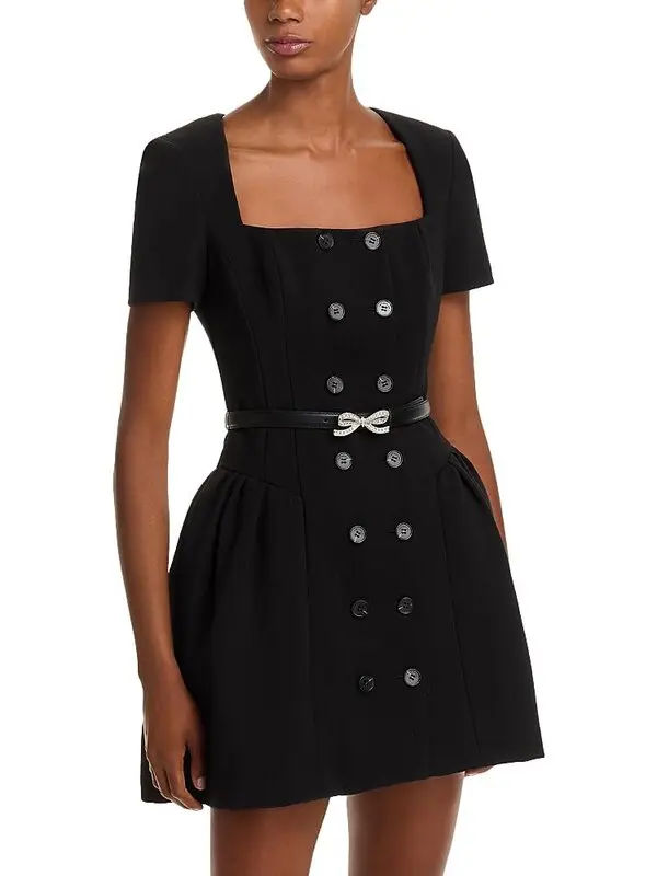 SELF-PORTRAIT Crepe Mini Dress - Black