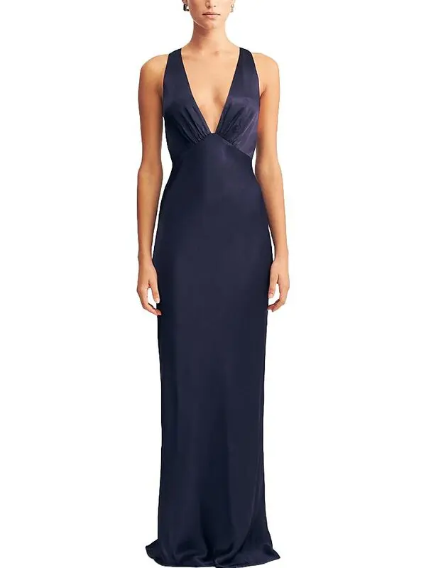 Shona Joy Plunge Back Maxi Dress - Midnight
