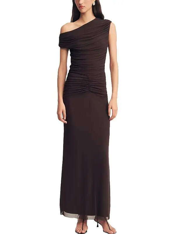 Shona Joy Mira Off-the-shoulder Maxi Dress - Ganache