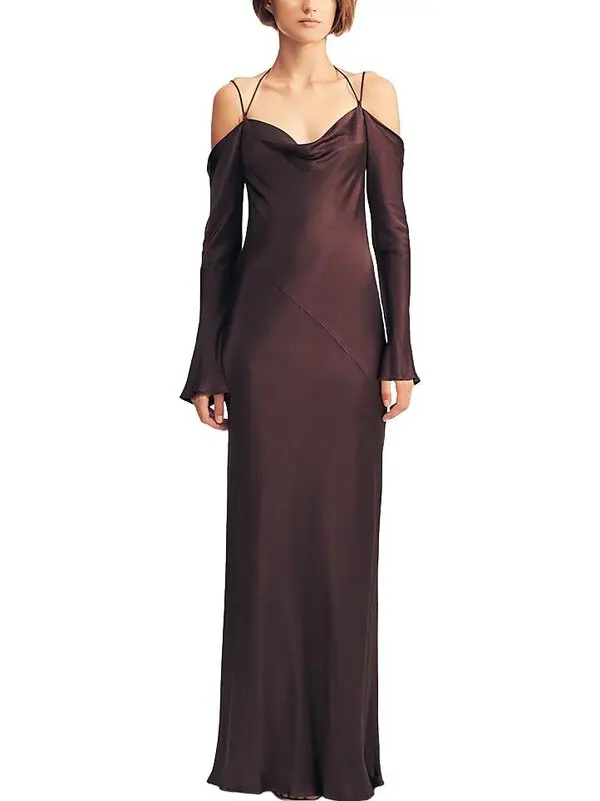 Shona Joy La Lune Off-the-shoulder Maxi Dress - Espresso