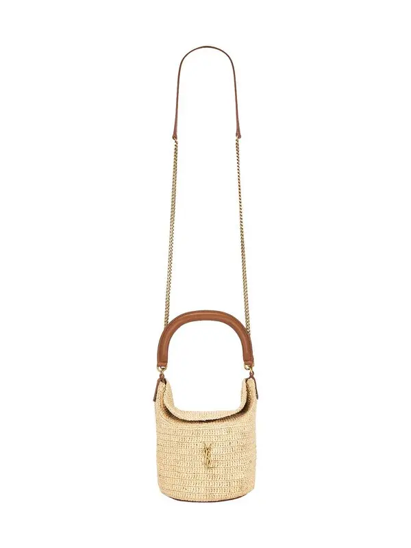 Saint Laurent Top Handle Bucket Bag - Pale Brown & Brick