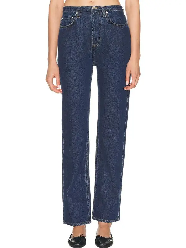 Loulou De Saison Jude Straight Leg Jeans - Washed Blue