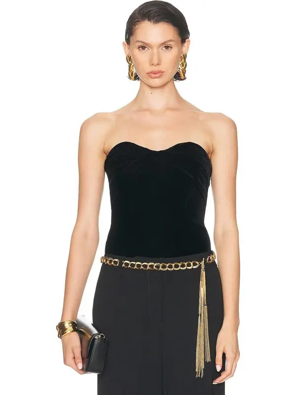 TOM FORD Strapless Velvet Corset Top - Black