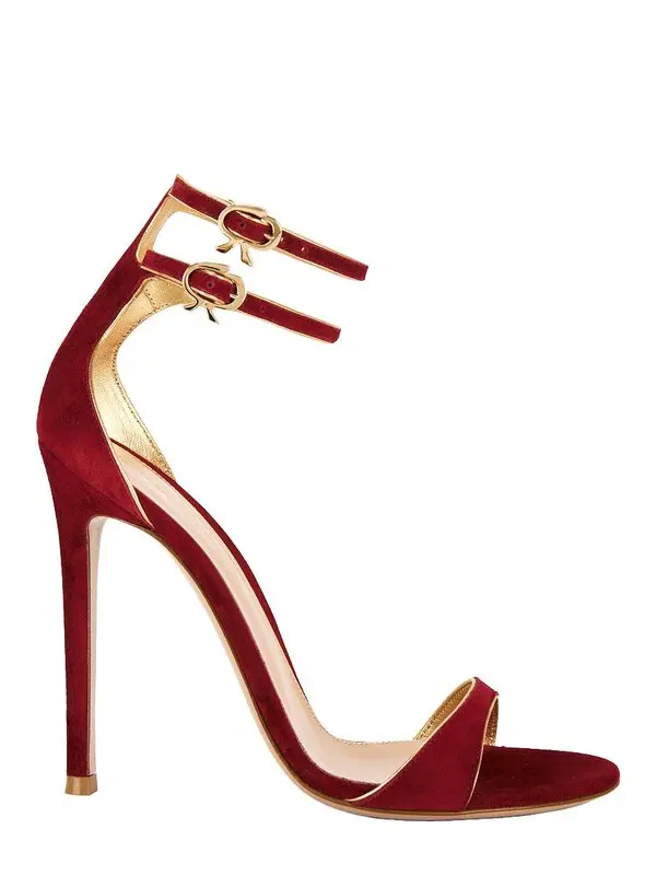 GIANVITO ROSSI Ankle Strap Sandal - Rouge & Mekong