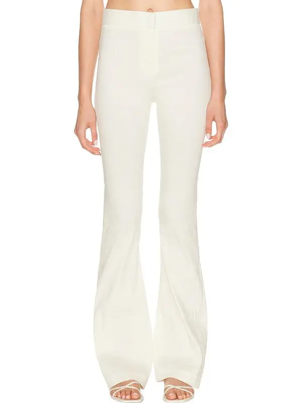 Brandon Maxwell The Fae Mid Rise Pant - Greige