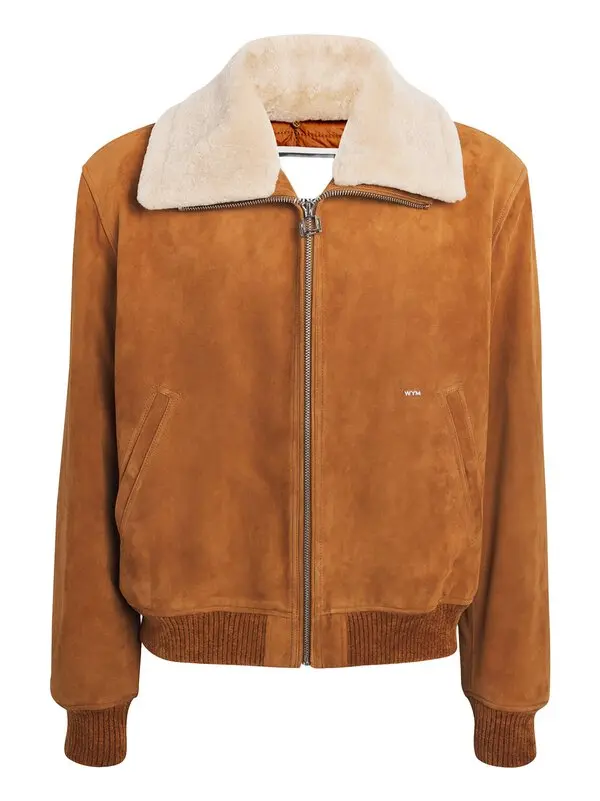 WOOYOUNGMI Suede Bomber Jacket - Brown