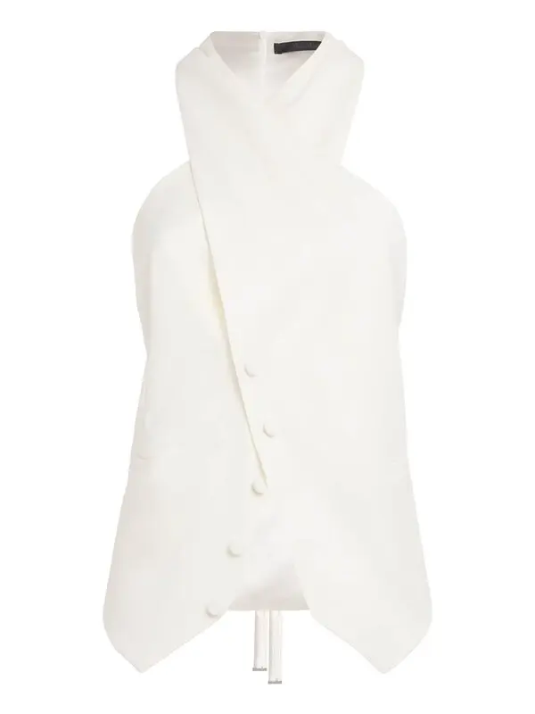 Max Mara Asymmetric Tie Waistcoat - White