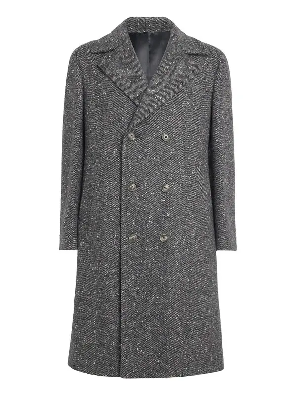 BRETT JOHNSON Cashmere Tweed Overcoat - Grey