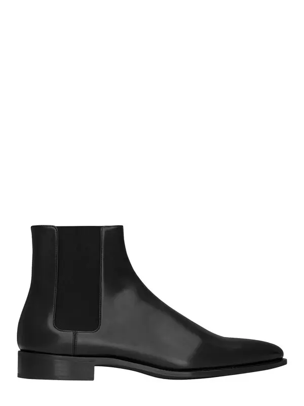 Saint Laurent Leather Adrien Chelsea Boots - Black