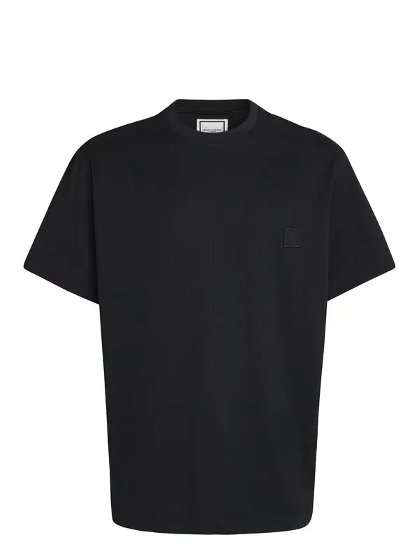 WOOYOUNGMI Cotton Patch Logo T-shirt - Black