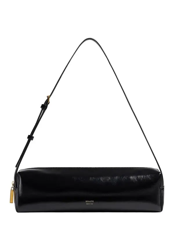 Khaite Kye Crackle Patent Leather Shoulder Bag - Black