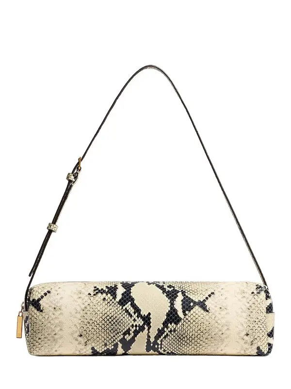 Khaite Kye Crackle Patent Leather Shoulder Bag - Natural
