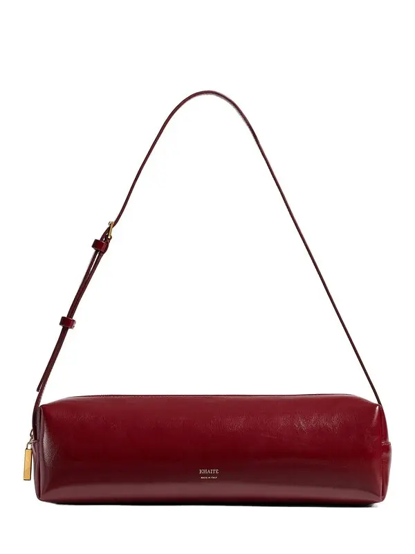 Khaite Kye Crackle Patent Leather Shoulder Bag - Oxblood