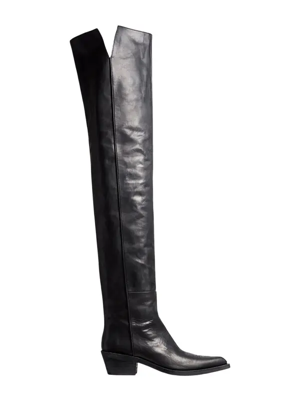 Khaite Clive Over-the-knee Flat Boots - Black
