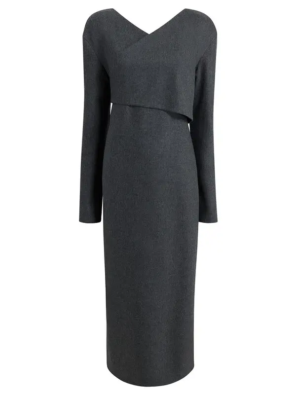 Khaite Aubrey Wrap Dress - Storm