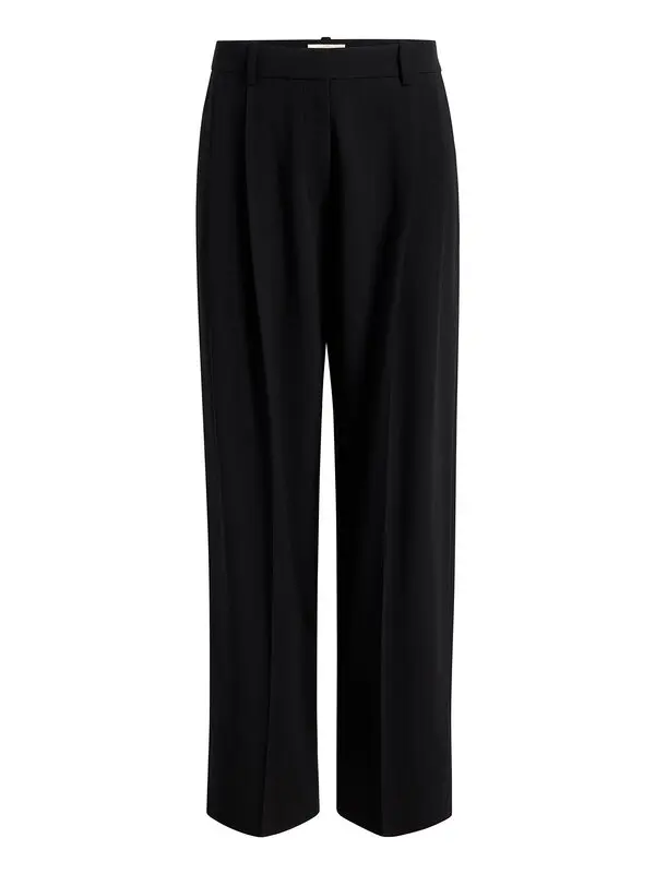 Khaite August Wide Leg Trousers - Black
