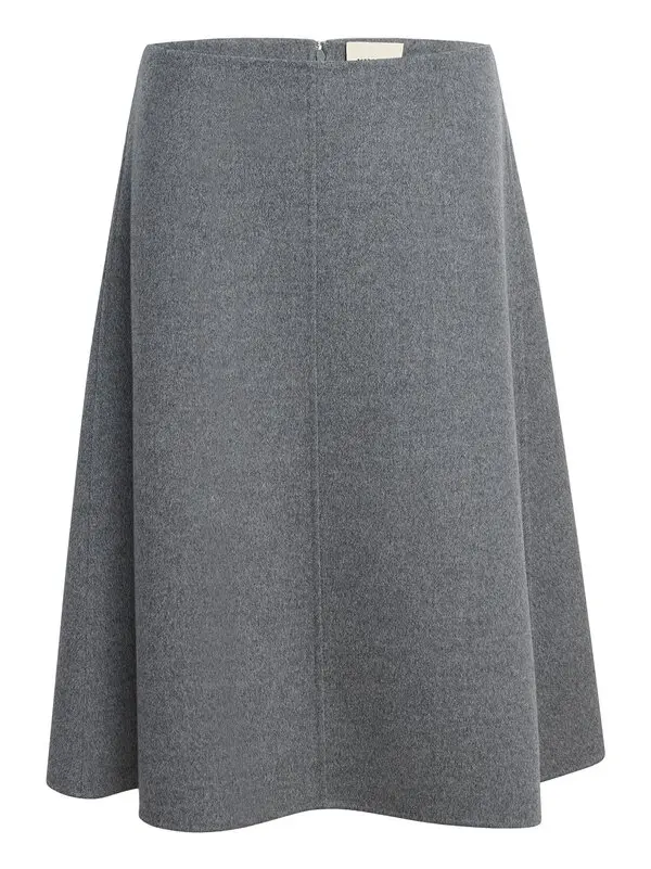 Khaite Nania A-line Skirt - Grey Melange