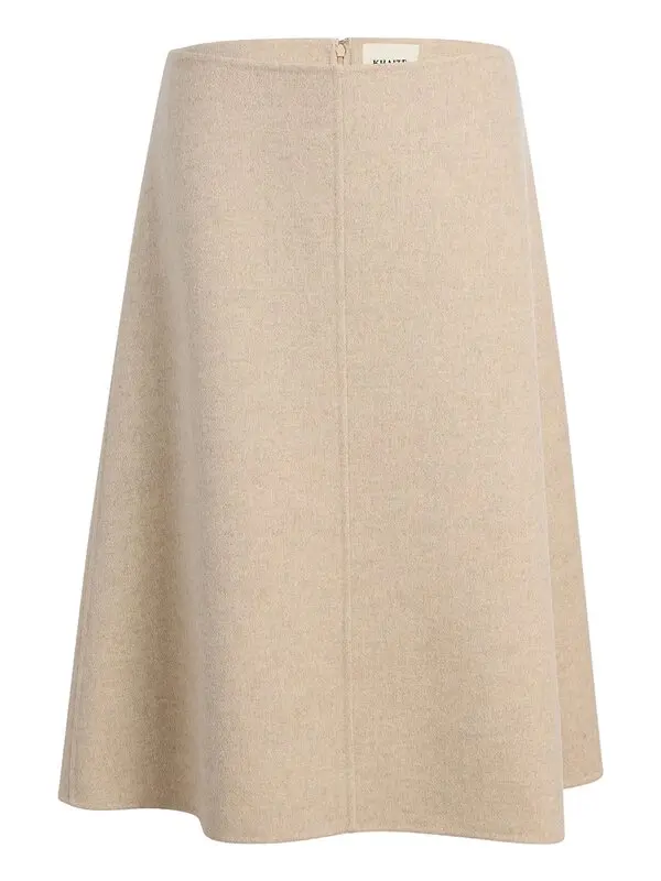 Khaite Nania A-line Skirt - Oatmeal