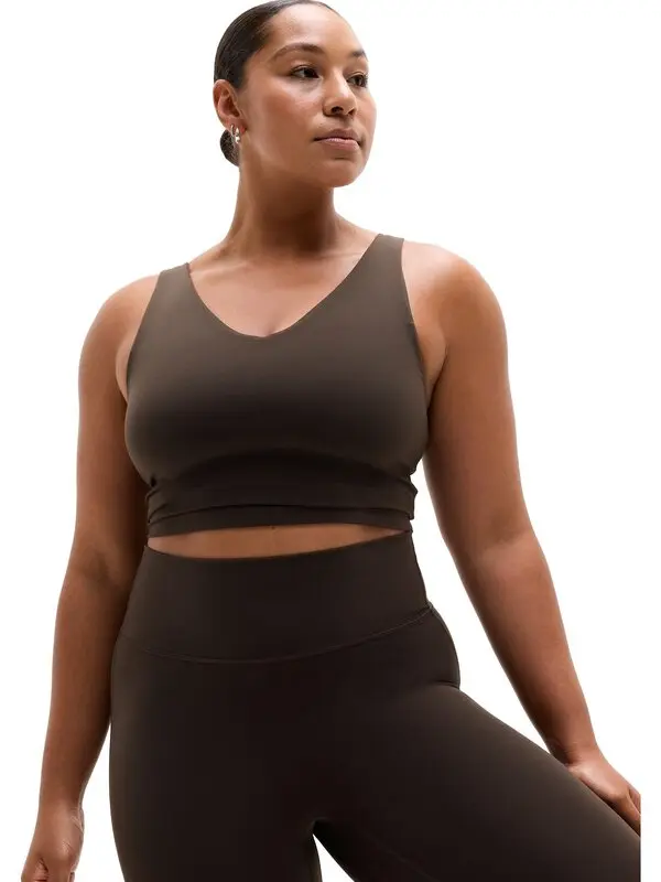 Athleta Transcend V-neck Crop Sports Bra D-dd - Truffle