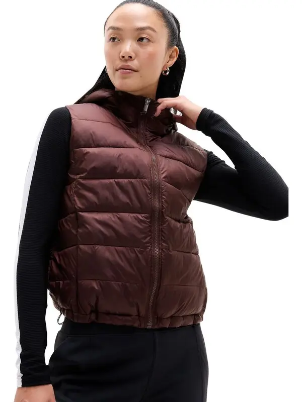 Athleta Aire Puffer Vest - Garnet