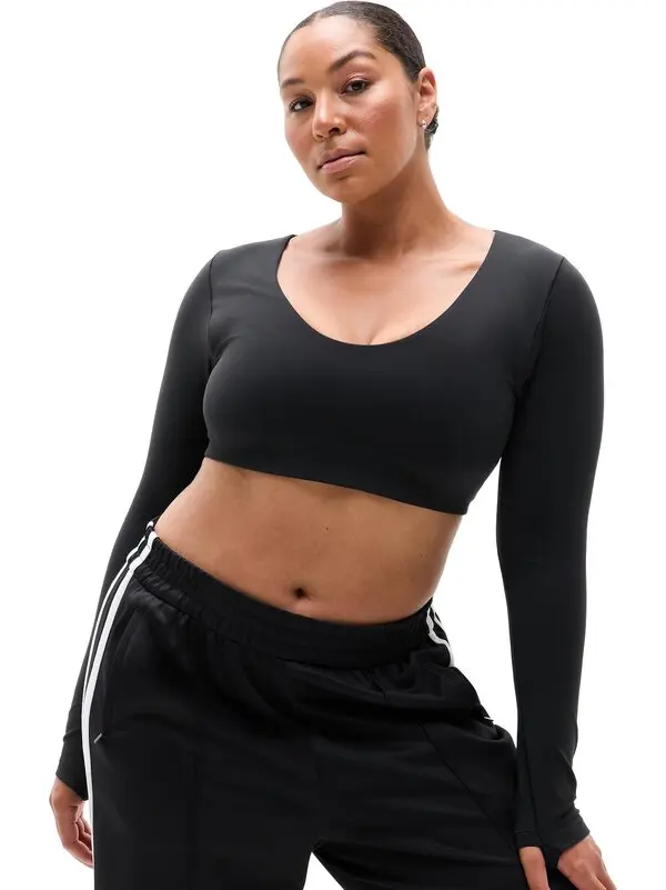 Athleta Transcend Scoop Crop Top - Black