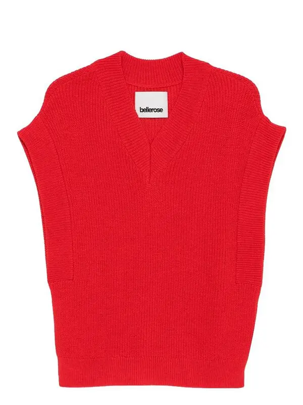 BELLEROSE Ribbed Knit Top - Red