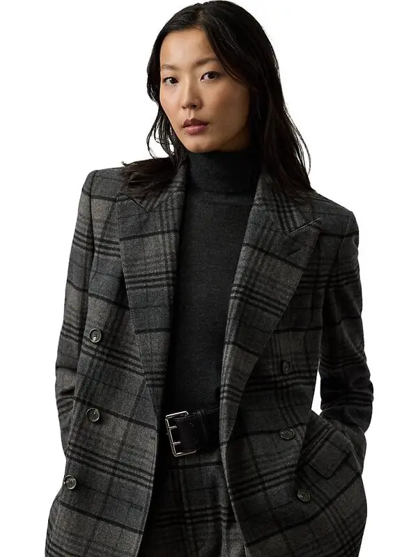 Ralph Lauren Kent Plaid Wool Jacket - Grey/black