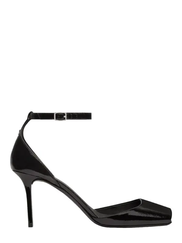 COURREGES Ankle-strap Peep-toe Pumps - Black