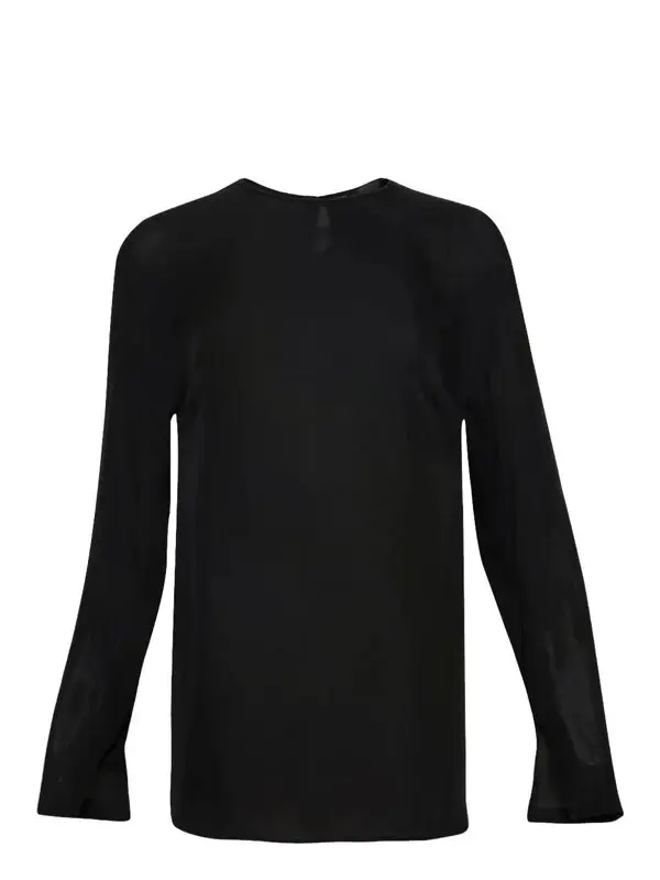 Wardrobe.NYC Sheer Split-cuff Blouse - Black