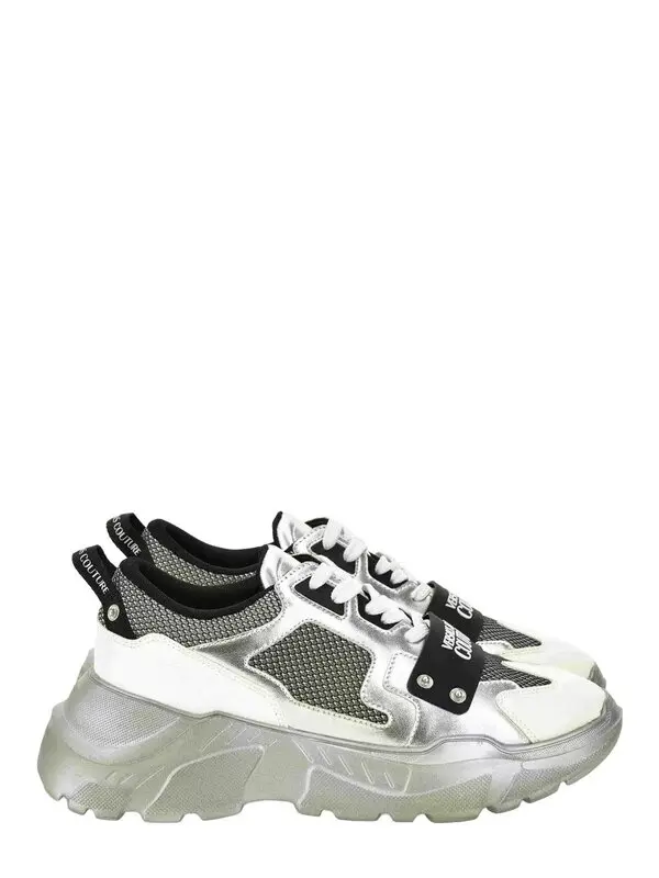 Versace Metallic-panel Mesh Trainers - White
