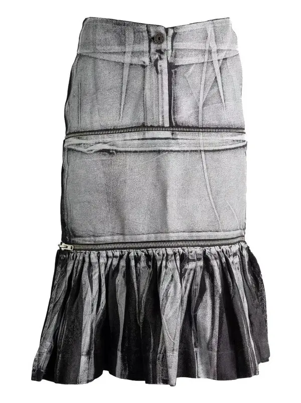 Vaquera Zip-detailed Ruffled Skirt - Black