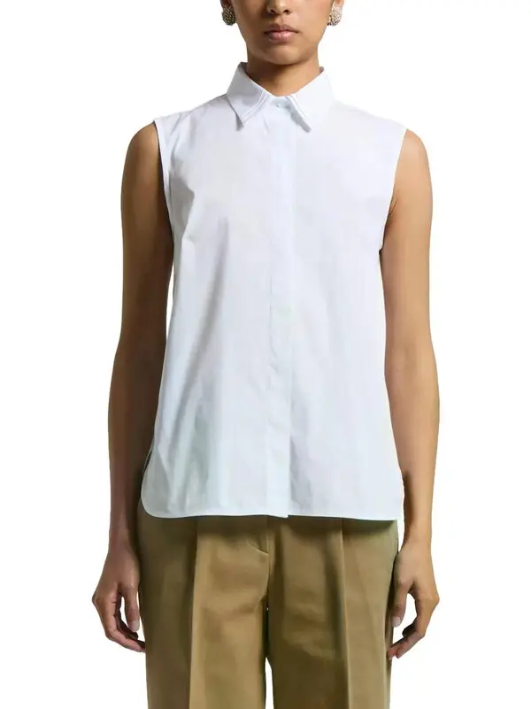 Peserico Sleeveless Collared Shirt - White