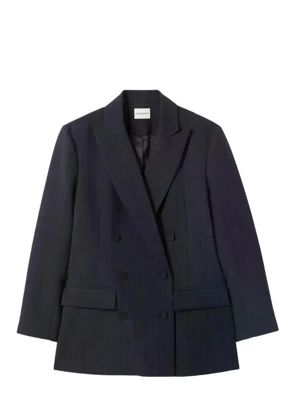 Claudie Pierlot Pinstripe Double-breasted Blazer - Blue