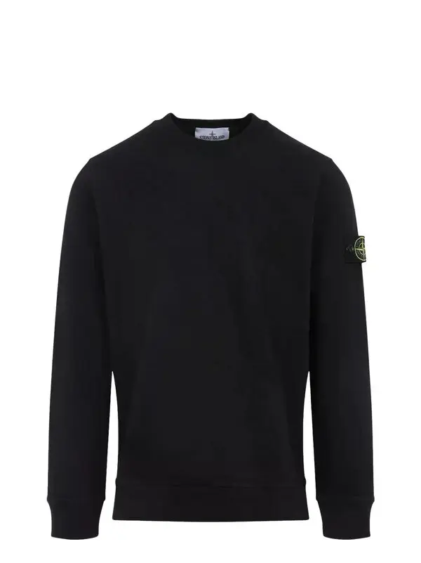 Stone Island Logo-detail Crew-neck Sweatshirt - Black