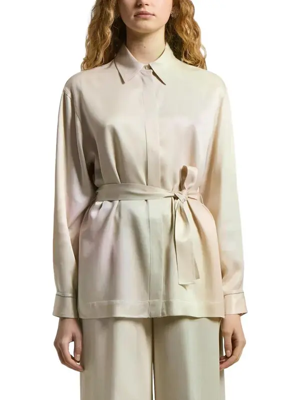 Peserico Belted Shirt - Neutrals