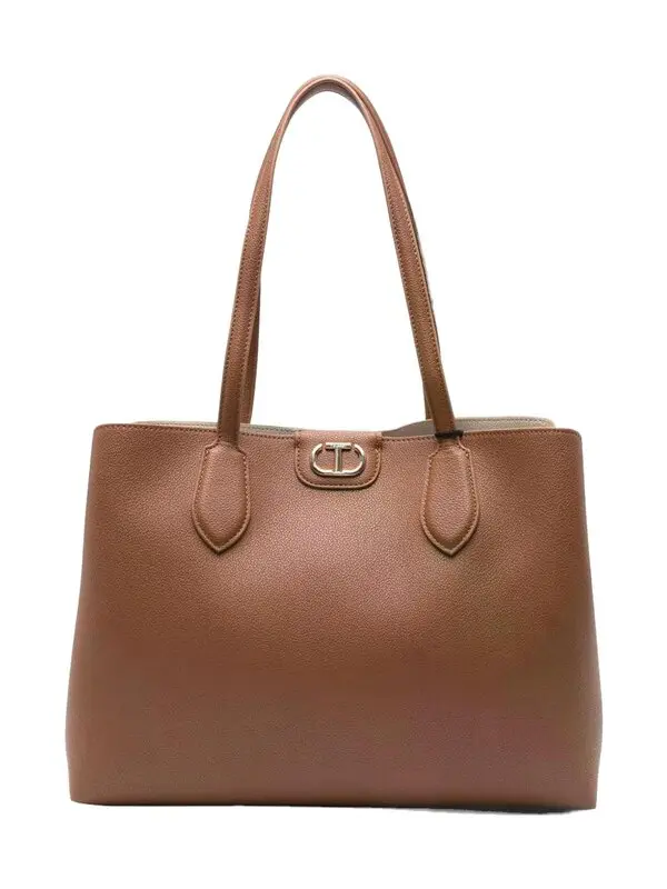 TWINSET Oval T Logo Tote - Brown
