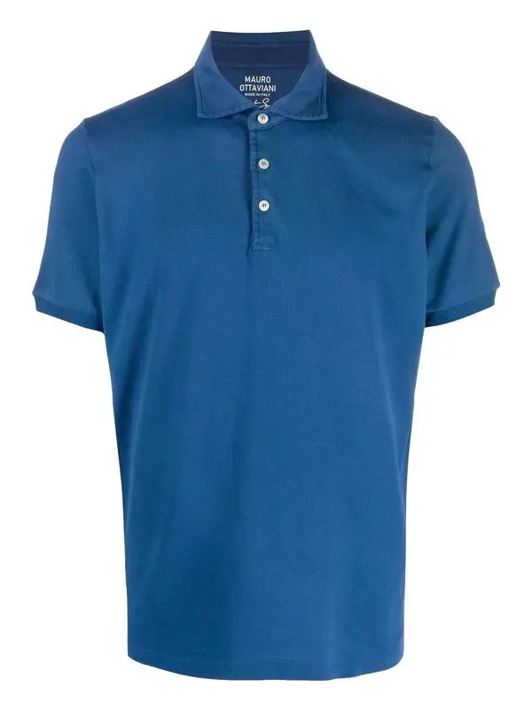 MAURO OTTAVIANI Short-sleeved Polo Shirt - Blue