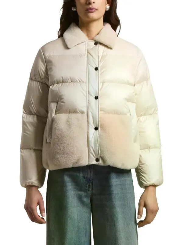 Peserico Quilted Shearling Jacket - Neutrals