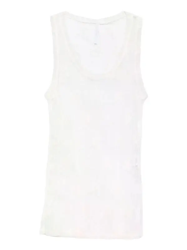 Imperial Lace Tank Top - White
