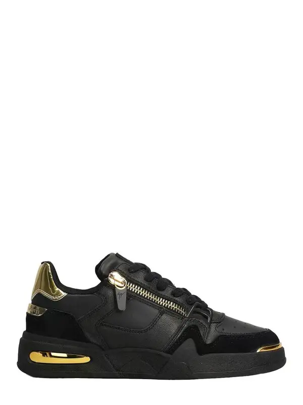 GIUSEPPE ZANOTTI Zip-detail Leather Sneakers - Black