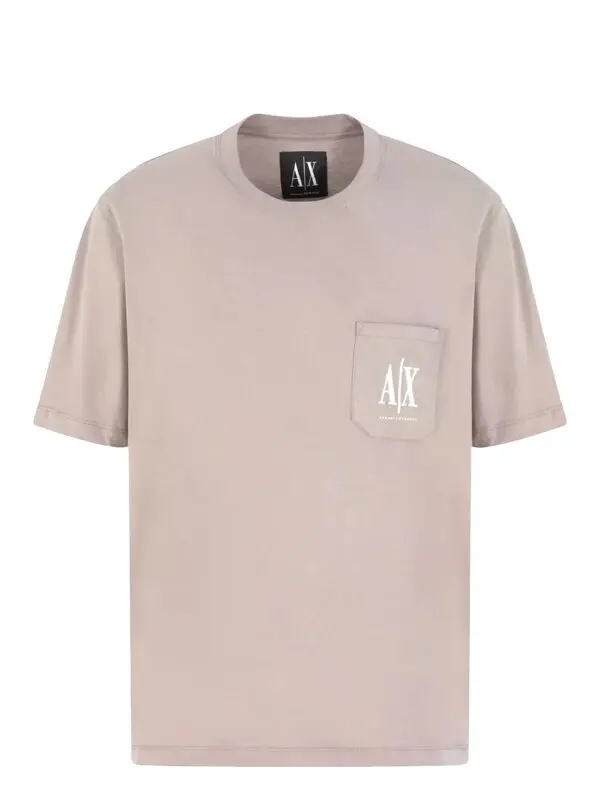 Armani Exchange Patch-pocket Logo-print T-shirt - Neutrals