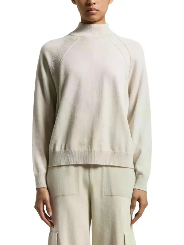 Peserico High-neck Raglan-sleeve Sweater - Neutrals