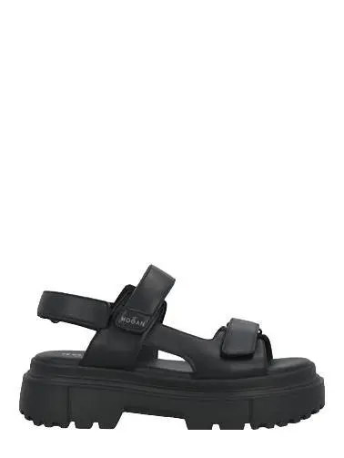 Hogan Leather Technical Sandals - Black