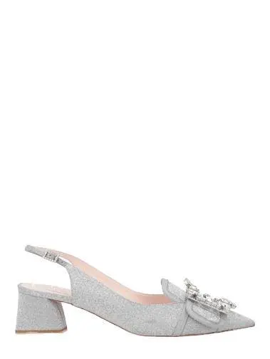 ROGER VIVIER Pumps In Leather With Appliqués - Silver