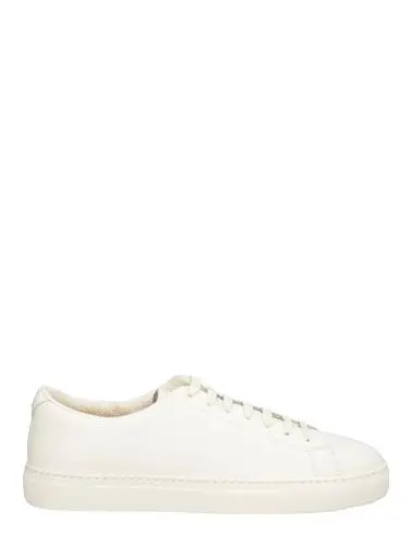 DOUCAL'S Pebbled Leather Low-top Sneakers - White